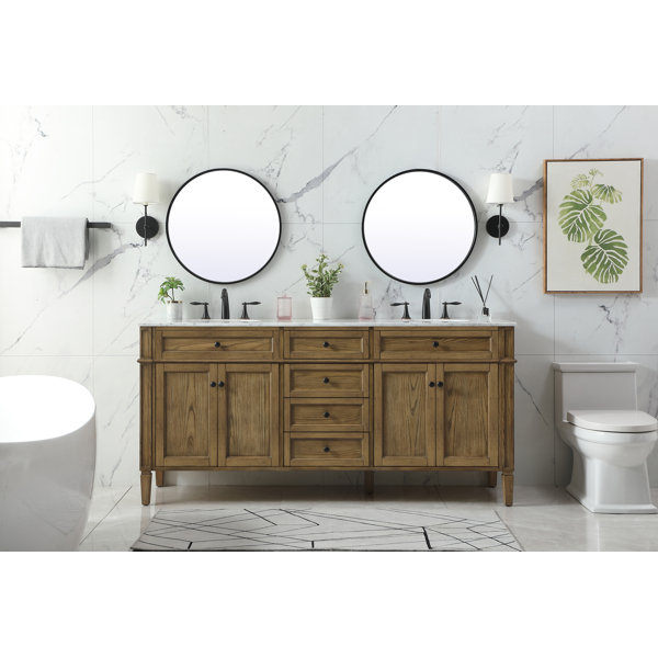 Lark Manor Albalat 72 Double Bathroom Vanity With Carrara Marble
